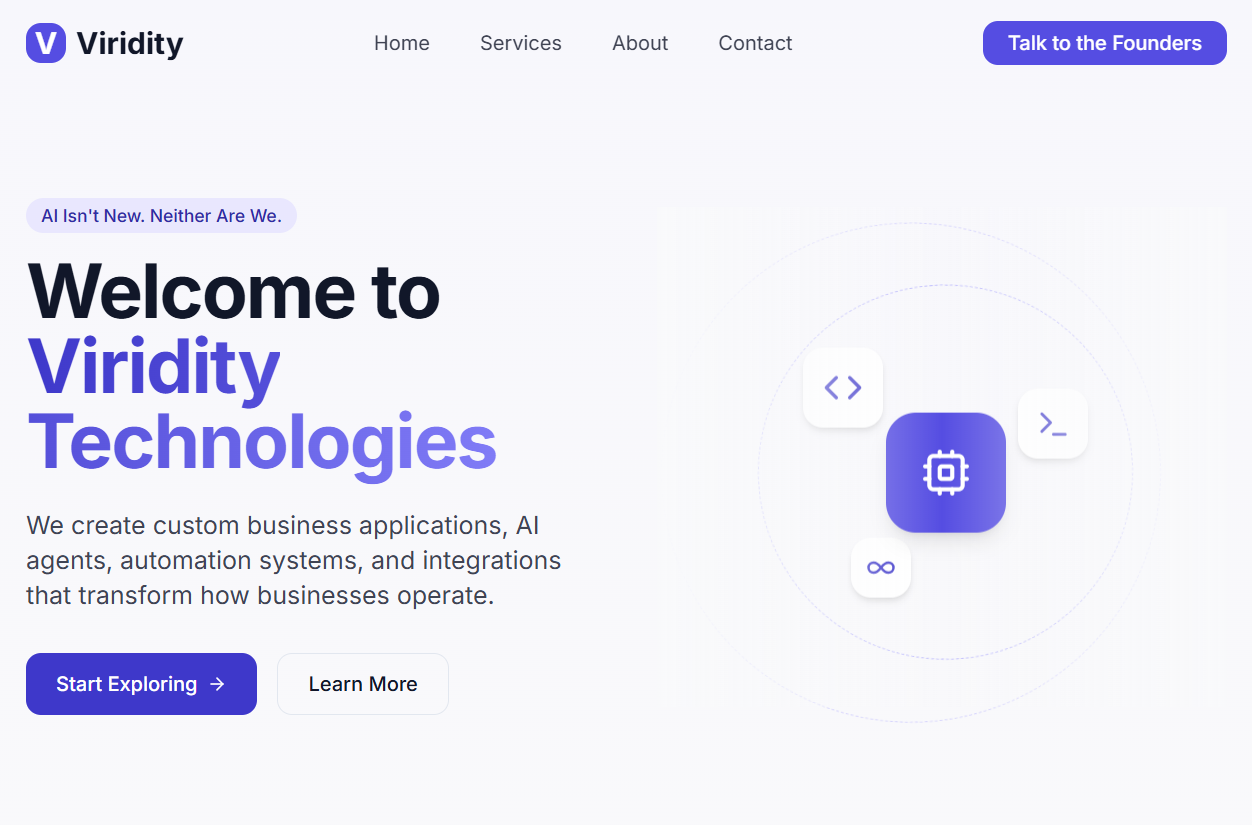 Viridity Technologies - Custom Business Applications & AI Solutions